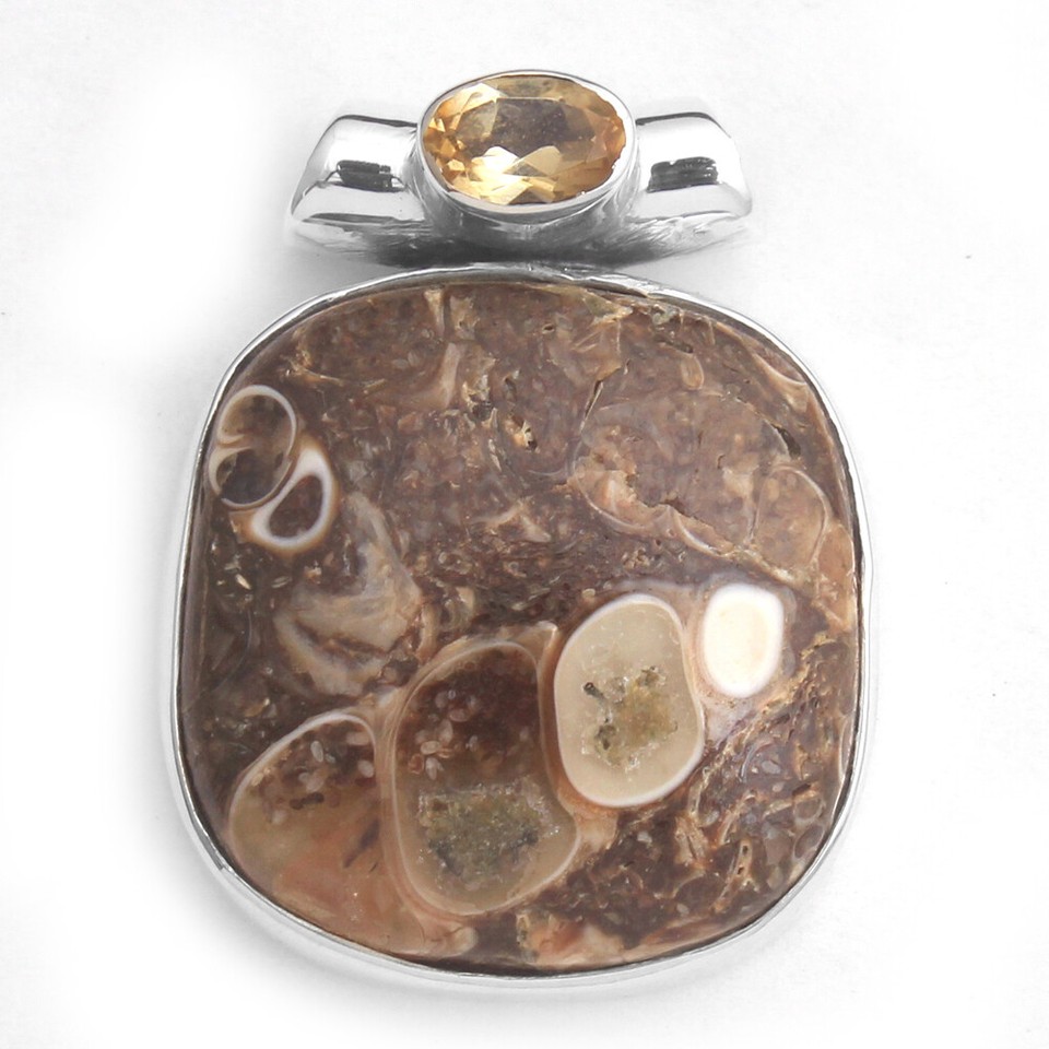 Turtella Agate Gemstone 925 sterling Silver Jewelry Solid Pendant 1.1 ...