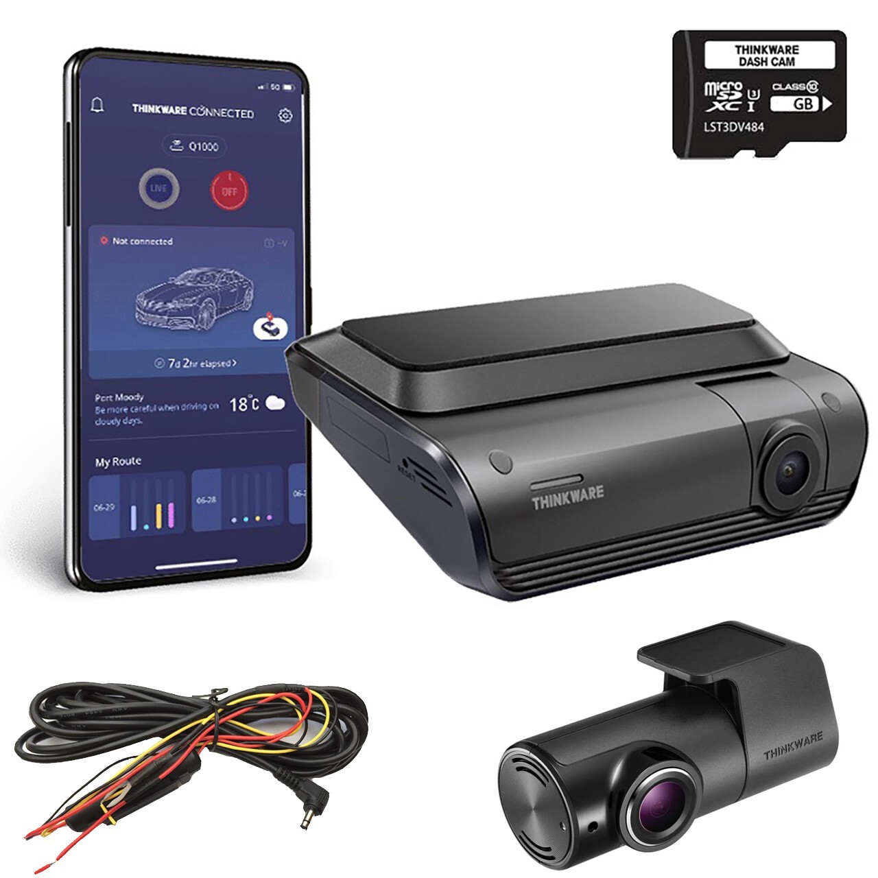 Thinkware Q1000 2K Dash Cam 1440p UHD Front Camera & 2K QHD Rear Cam B ...