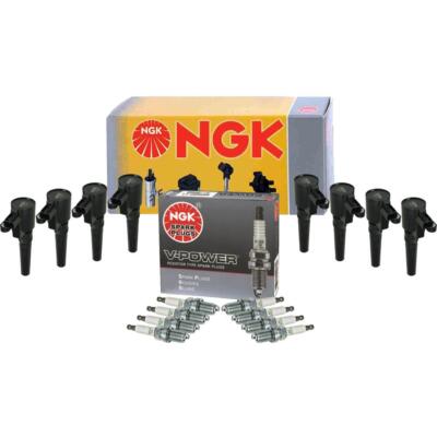 NGK 8 COP Ignition Coils & 8 V-Power Spark Plugs Kit For Lincoln LS ...