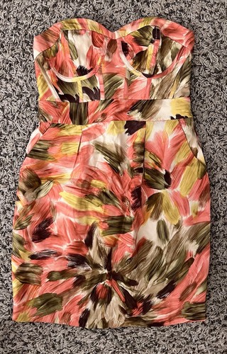 Liquid Mini Dress Pink Floral Size 6 With Pockets | eBay