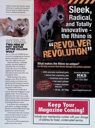 Chiappa Firearms Rhino Print Ad America's 1st Freedom Magazine Feb 2011 ...