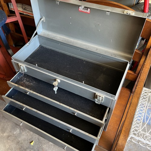 Vintage Kennedy Tool Box Machinist Chest Felt Lined 3 Drawer Model #620 ...