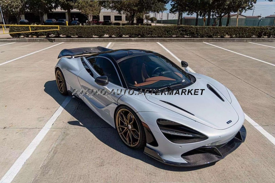 Carbon Fiber Black Front Lip Side Skirt Set Fit For Mclaren 720S | eBay
