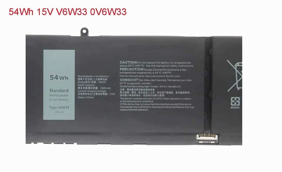New 54Wh 15V battery for Dell Inspiron 7415 2in1 XDY9K V6W33 WV3K8 ...