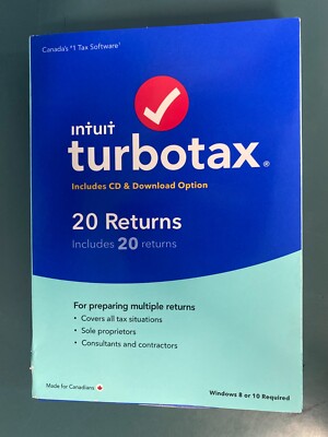 Intuit Turbotax 20 Returns 20 Déclarations PC French English CD year ...