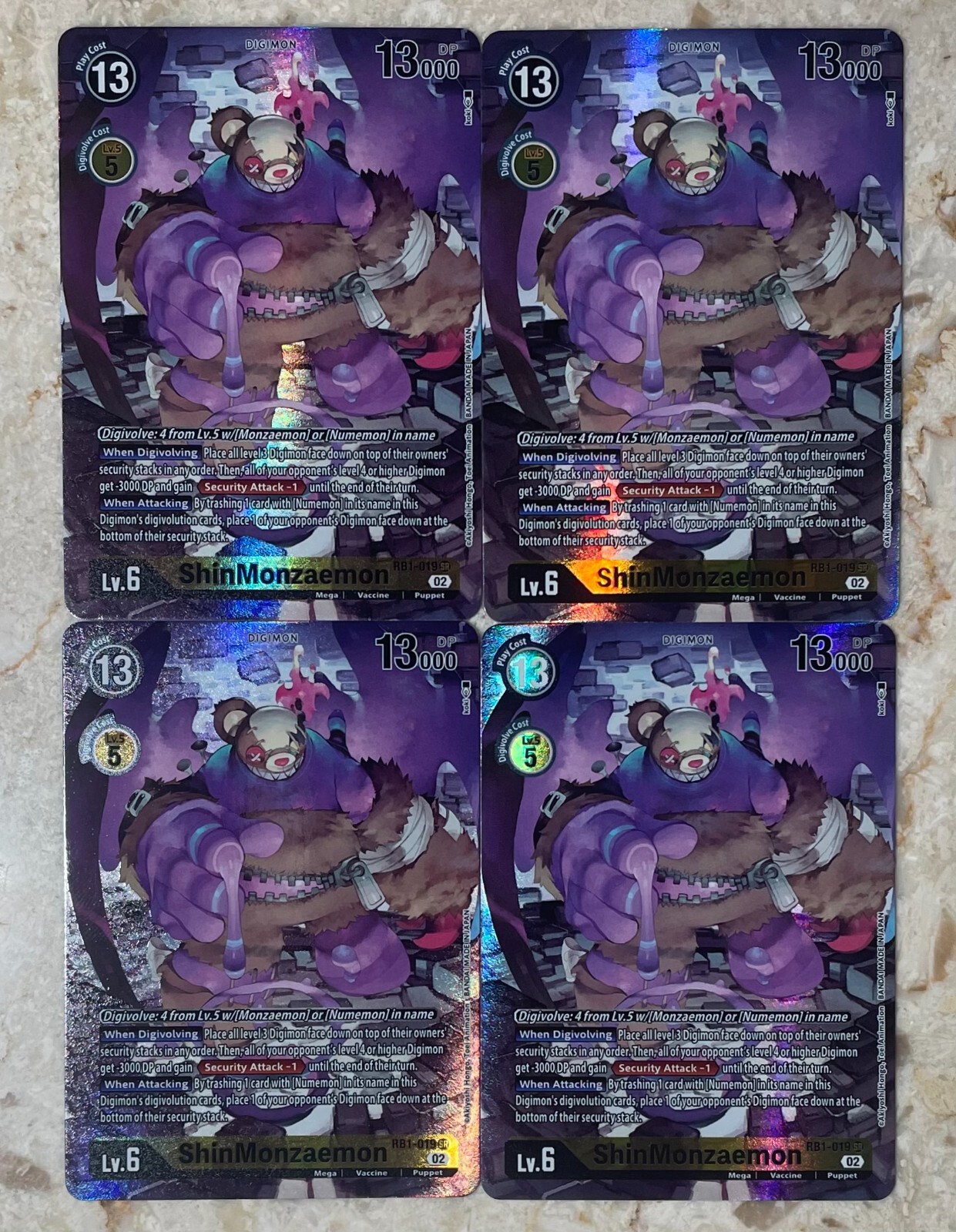 (4) ShinMonzaemon Alternate Art Alt Art RB1-019 SR Resurgence Booster Playset | eBay