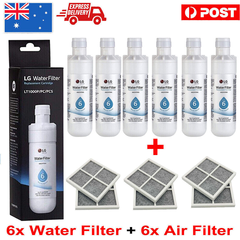 1-6 PACK LG LT1000P ADQ747935 Genuine Refrigerator Water Filter + Air ...