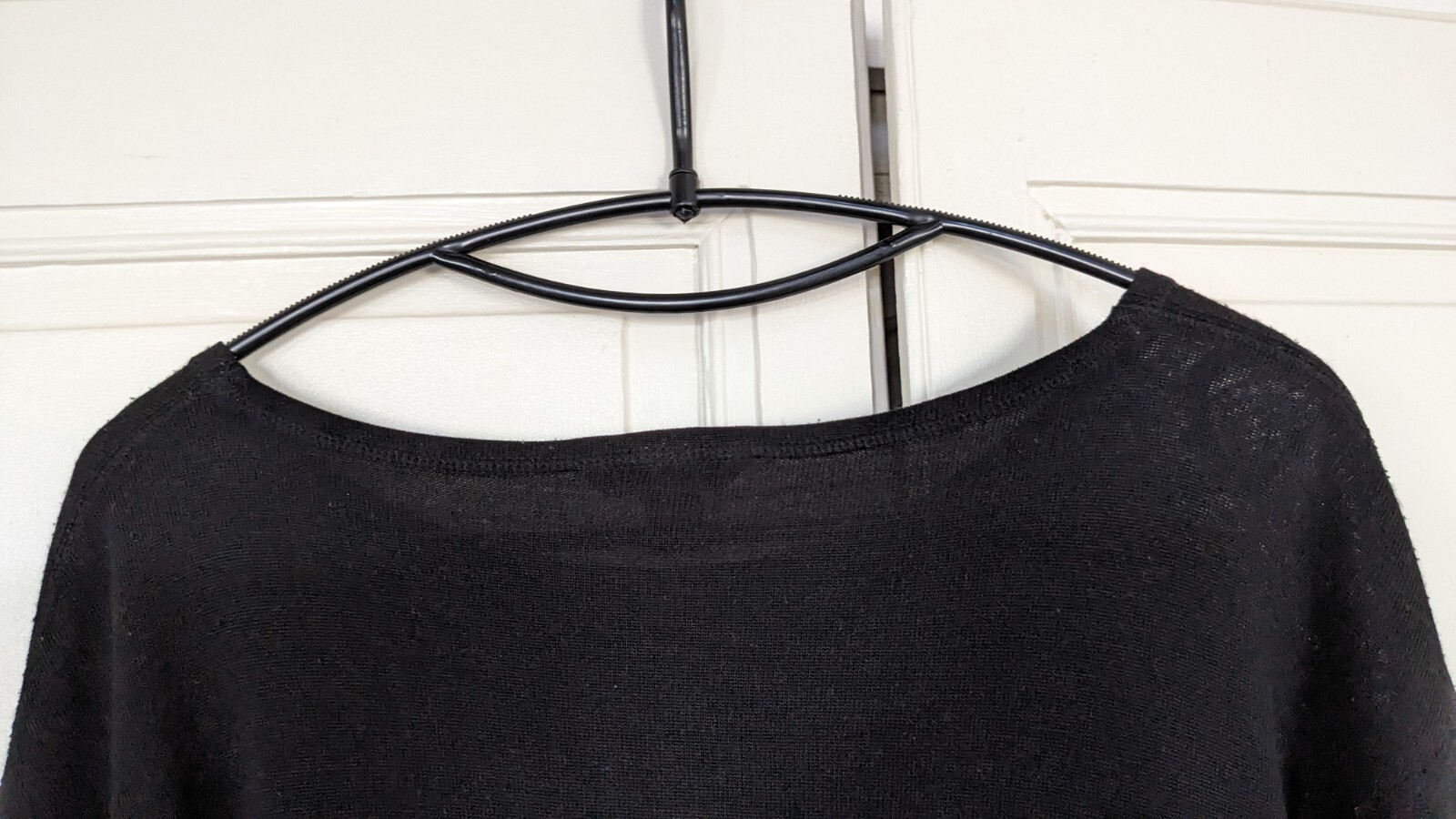 Pull H&M noir ras du coup, manches longues, renfort aux coudes, taille ...