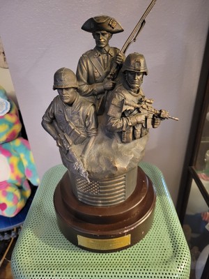 Patriot Tribute Resin Statue Continental WW2 & Modern Soldier NRA ...
