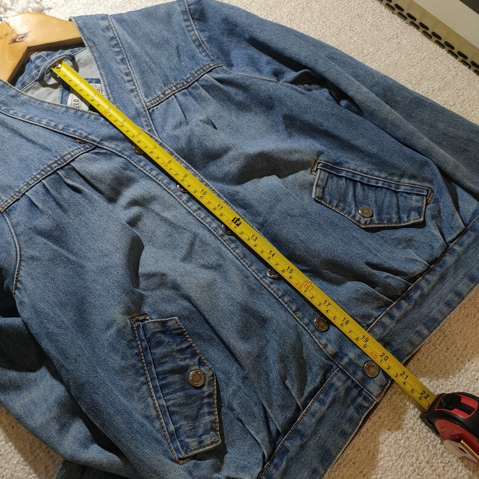 Bellfield Womens Blue Denim Jacket Size 10 S Retro 90s Look Short ...