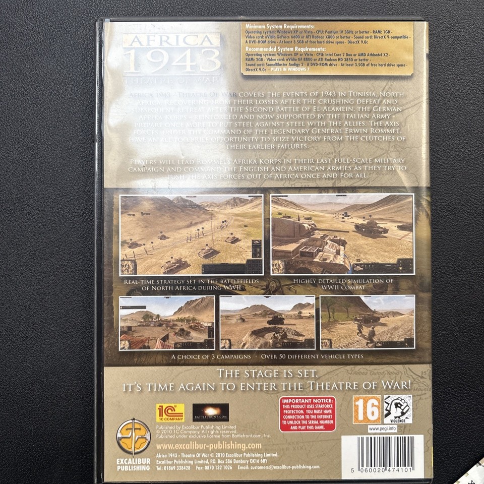 Africa 1943 Theatre of War PC Game Complete With Manual | eBay UK