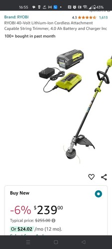 Ryobi RY40250 40V Cordless String Trimmer for sale online | eBay