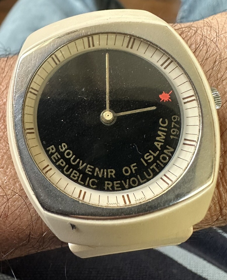 Khomeini Islamic Revolution Watch 1979 Iran Souvenir Automatic Swiss ...
