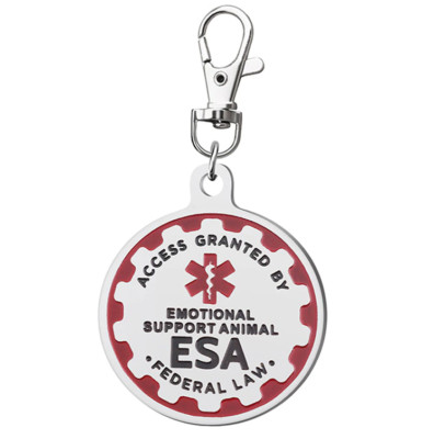 ESA Emotional Support Animal Stainless Steel Dog Cat Pet Double Sided ...