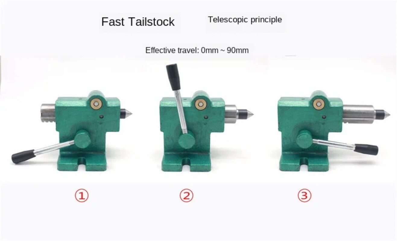 Small Lathe Tailstock Assembly Woodworking Simple Fast Retractable ...