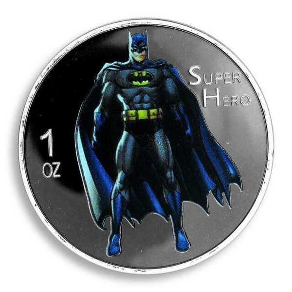 Batman Super Hero Silver Plated Coin Colorized 1 Oz 2014 Token Comics ...