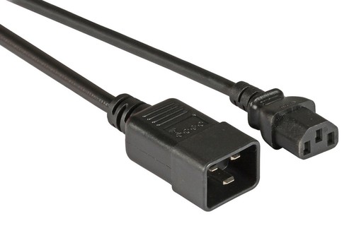 Kaltgeräteverlängerung C20 180° - C13 180°, schwarz EK531.1,8V2 Neu ...
