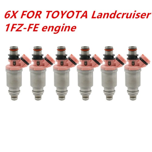 6Pcs Fuel Injectors For Toyota Landcruiser 1FZ-FE FZJ70 FZJ75 FZJ80 ...