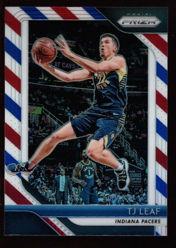TJ LEAF PACERS #124 MINT PRIZMS RED WHITE & BLUE REFRACTOR SP 2018-19 ...