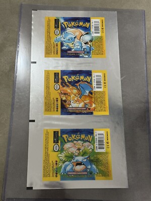 1st Edition Pokemon Base Set UNCUT Booster Pack WRAPPER Charizard ...