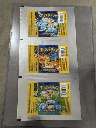 1st Edition Pokemon Base Set UNCUT Booster Pack WRAPPER Charizard ...