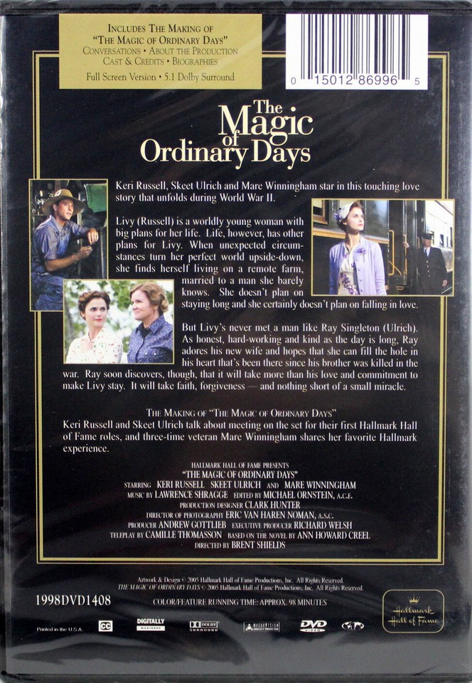 The Magic Of Ordinary Days NEW DVD Hallmark Gold Crown Collector’s ...