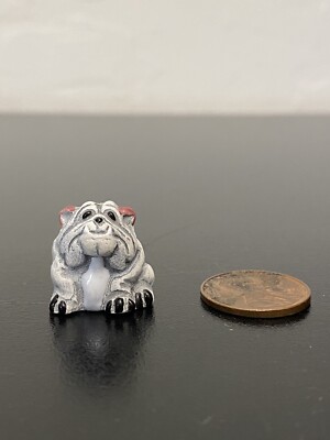 Peruvian Ceramic Animal Bead Charm Miniature Bull Dog Puppy | eBay