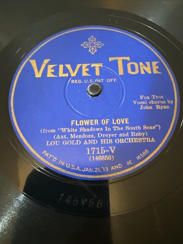 Velvet Tone 78 RPM Lou Gold / The Harmonians - Flower Of Love 1715-V V+ ...