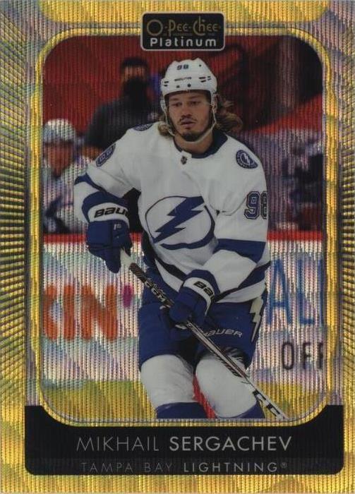 2021-22 O-Pee-Chee Platinum - Mikhail Sergachev #130 Neon Yellow Surge ...
