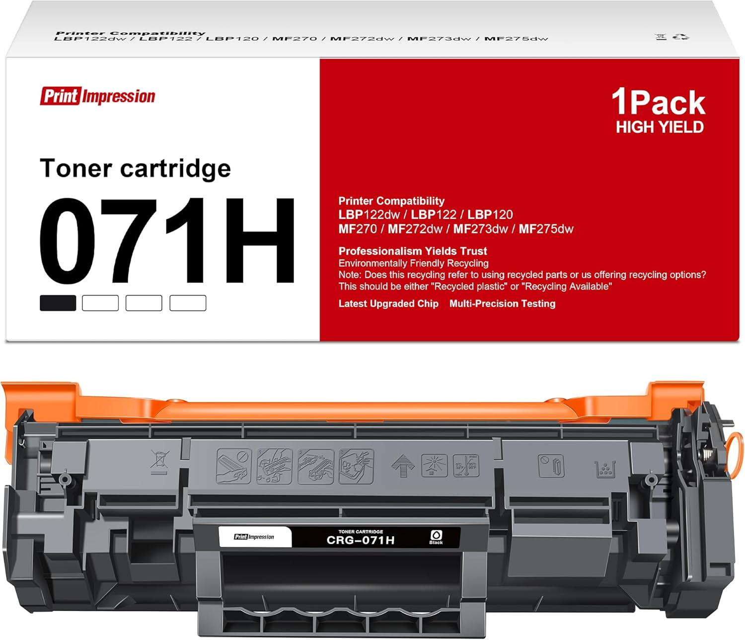 071H CRG071H High Capacity Toner Cartridge Replacement for Canon 071 ...