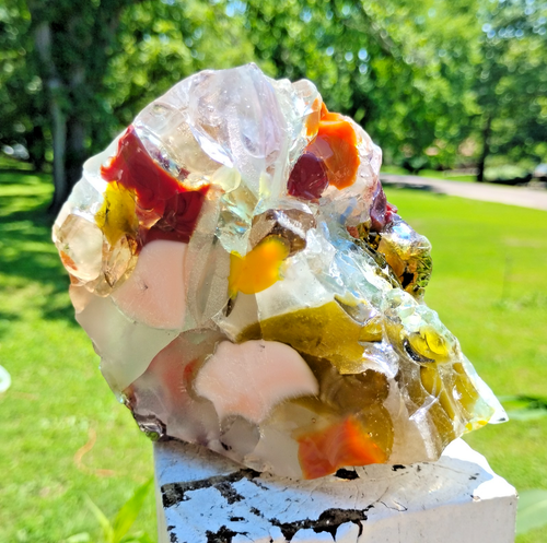 glass rock slag aquarium landscape multi color slag glass art lapidary ...