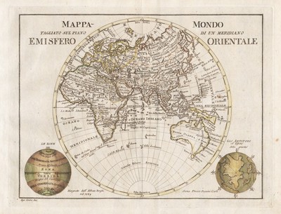 Eastern Hemisphere Europe Africa Asia Australia World Map Borghi 1789 ...