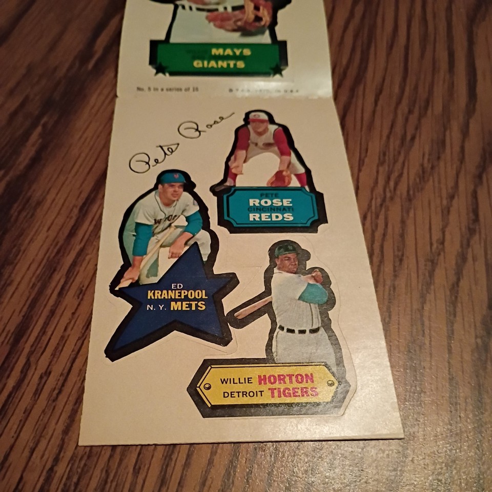 1968 Topps All-star Mays Rose Full Panel Sticker | eBay