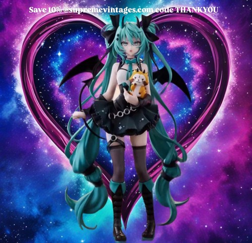 20 cm Hatsune Miku Midnight Succubus PVC Figure with Devil Wings Cute ...