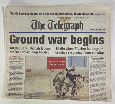 Macon Georgia Telegraph Newspaper March 21, 2003 Iraq War Fort Benning ...
