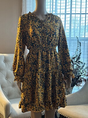 Spring Autumn Petal Sleeve V-Neck A-Line Dress Clothes ; spring/summer ...