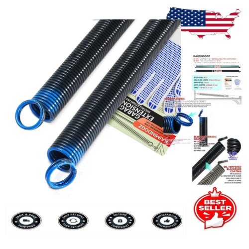 90lb Heavy Duty Garage Door Extension Springs - 25" Long, Double Loop ...