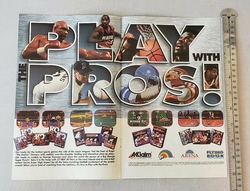 Acclaim Sports Video Games Nintendo RARE Print Advertisement | eBay