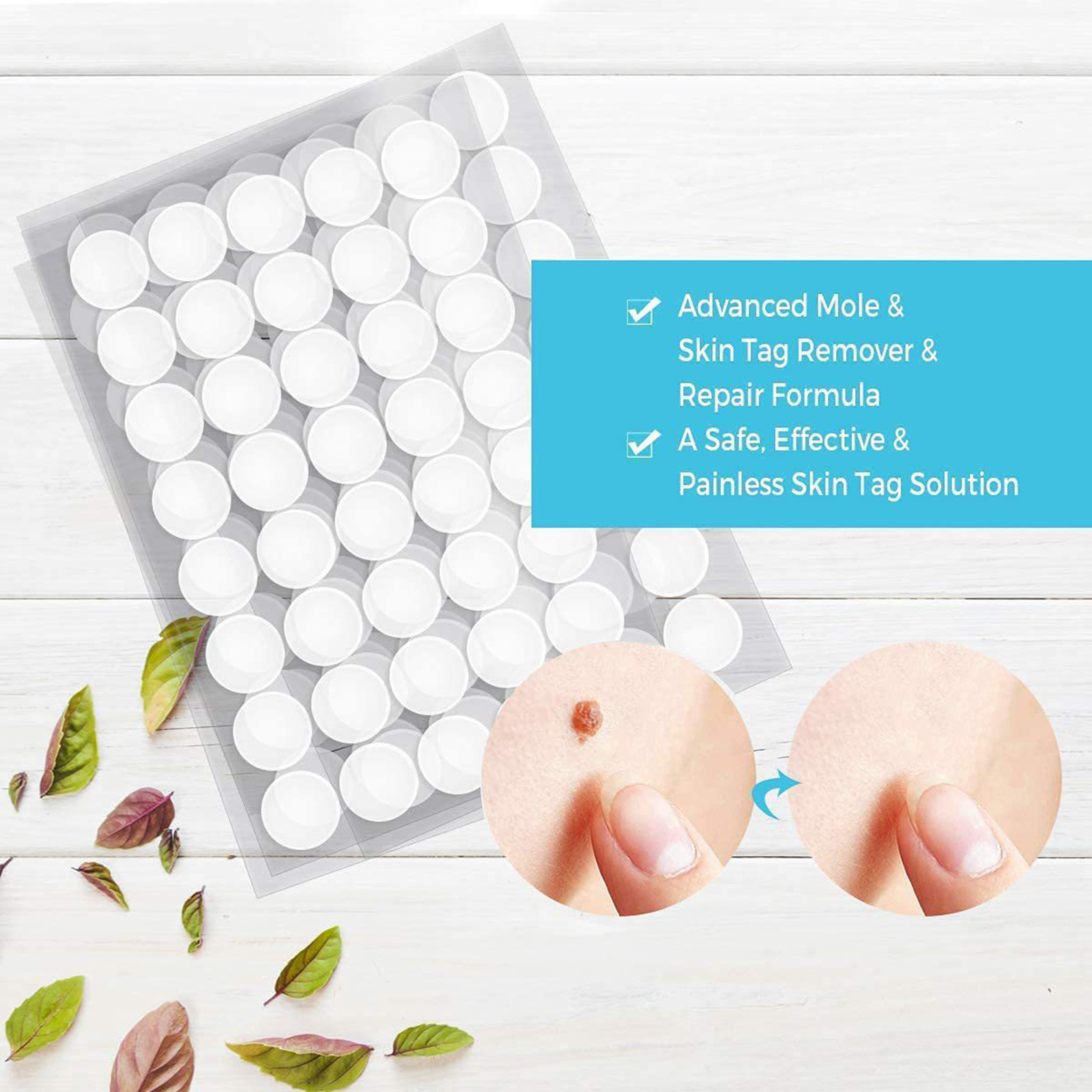 40Pcs Acne Cover Mole Invisible Sticker Warts Patch Skin Tags Remover ...