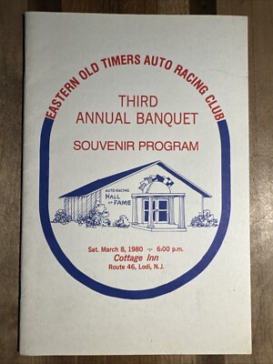 1980 Eastern Old Timers Auto Racing Club Banquet Program, Lodi, NJ | eBay