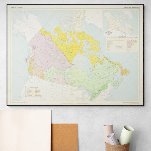 Map of Aboriginal Native Populations in Canada Canadian Decor Poster ...
