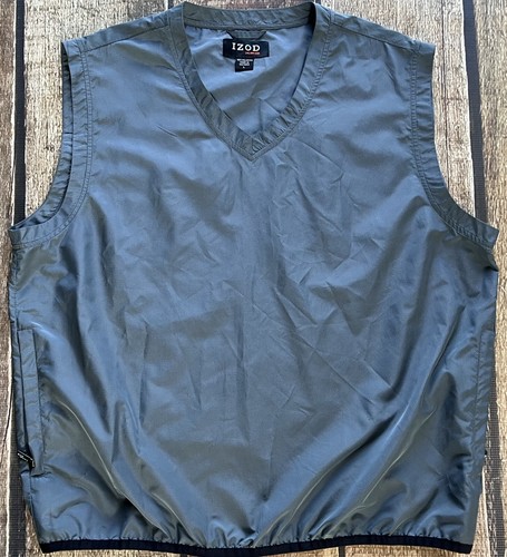 IZOD XFG V-NECK PULLOVER GOLF VEST DUSTY BLUE MENS SIZE LARGE EXCELLENT ...