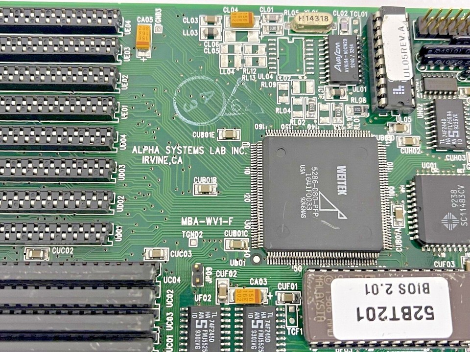 VINTAGE ALPHA SYSTEMS LAB WEITEK 5286-080-PFP ZIPP MEM 8/16 BIT ISA VGA ...