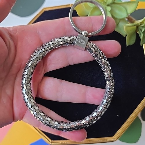 Vintage Estate Whiting & Davis Silver Tone Mesh Metal Bracelet Key Ring ...