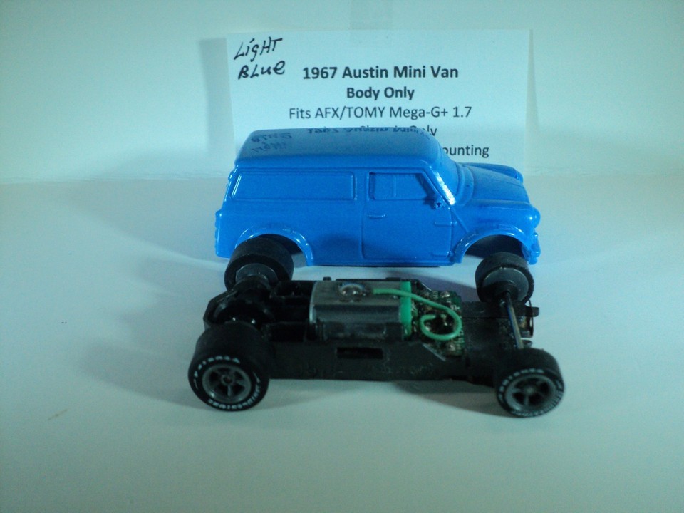 HO scale Slot Car Custom Resin body 1967 Light Blue Austin Mini Van ...