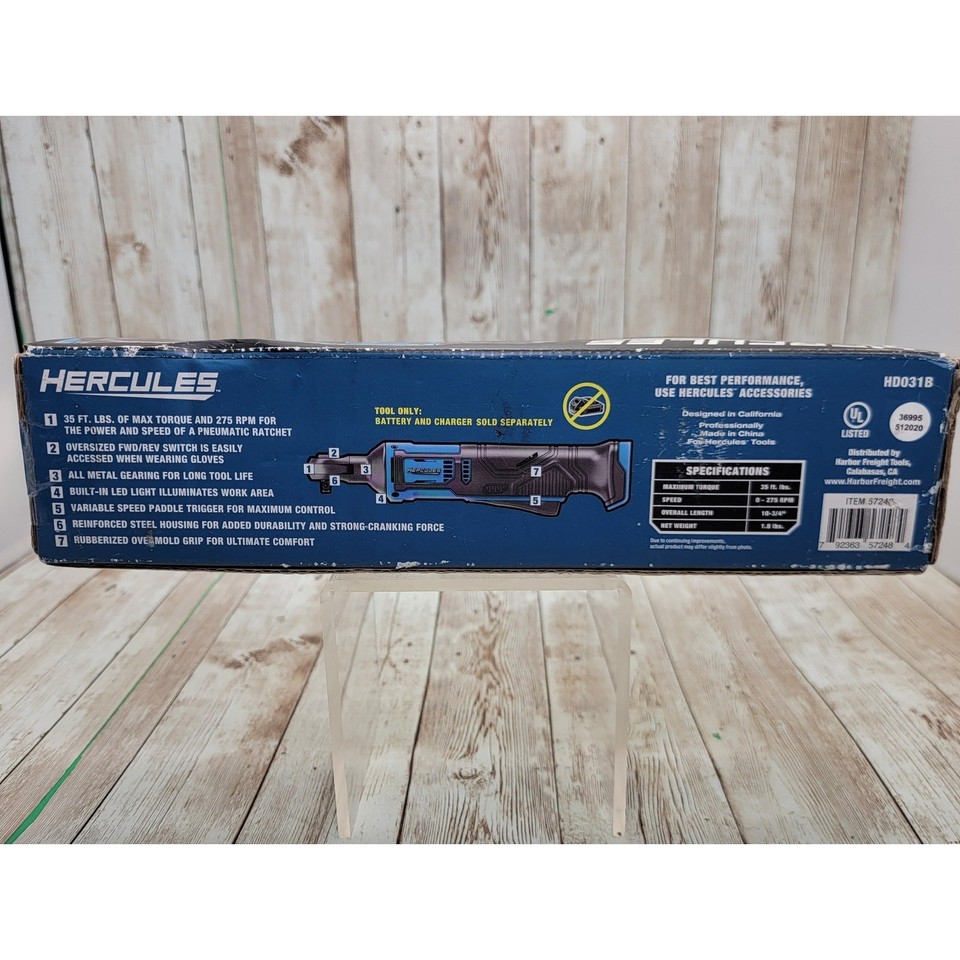 Hercules HD031B 12V lithium-ion 1/4in Cordless Ratchet Tool Only Brand ...