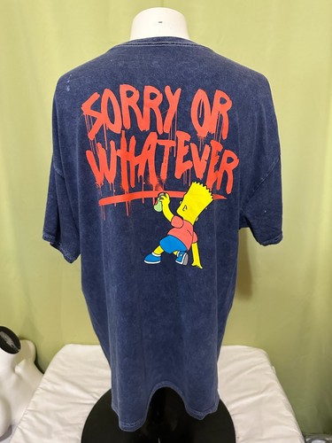 Bart Simpson Sorry or Whatever Simpsons Men's Blue T Shirt XL Mad ...