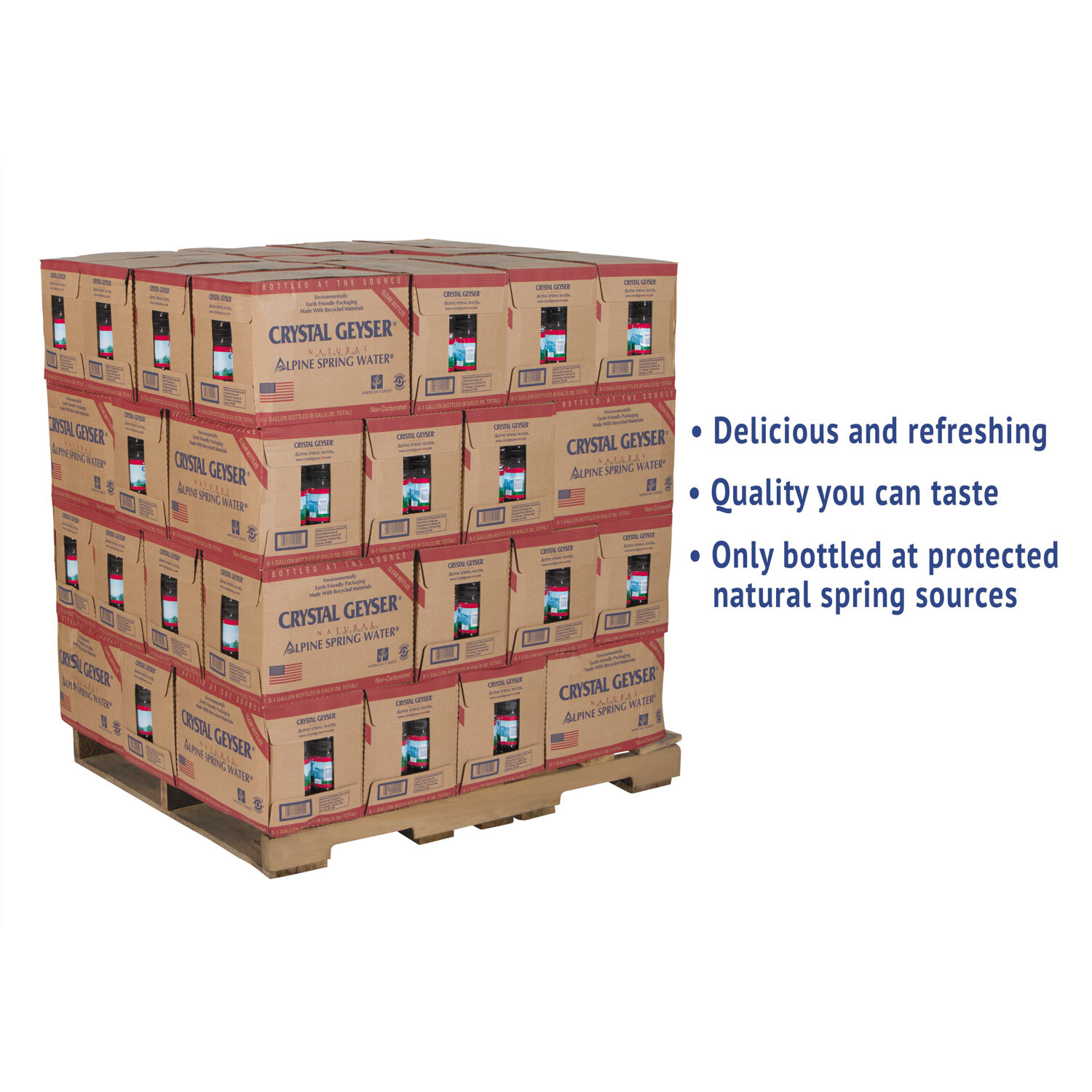 Crystal Geyser Alpine Spring Water 1 Gal Bottle 6/Case 48 Cases/Pallet ...