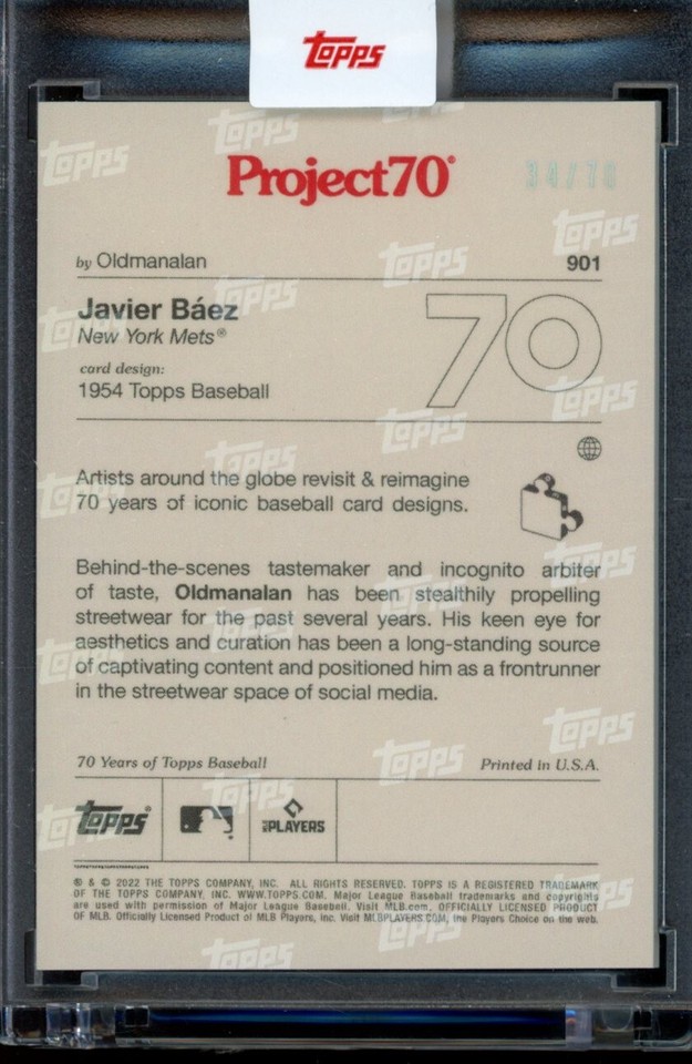 2021 Topps Project 70 Card #901 Javier Baez 1954 Oldmanalan Rainbow ...