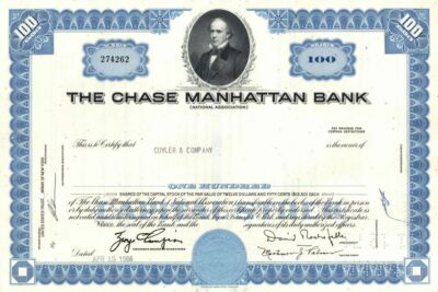 Chase Manhattan Bank - David Rockefeller's Printed Signature - 1960's ...